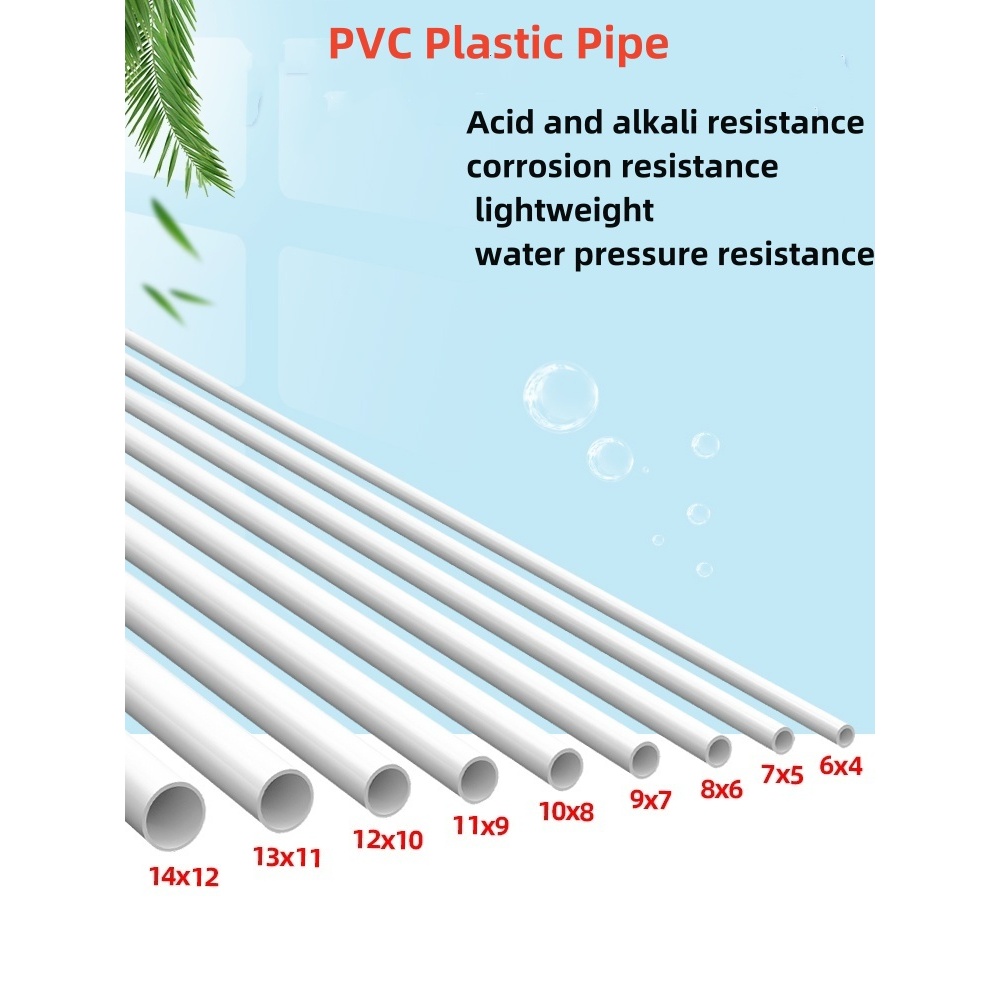 PVC Plastic Pipe White Fine Hard Pipe Plastic Hollow Pipe DIY Handmade ...