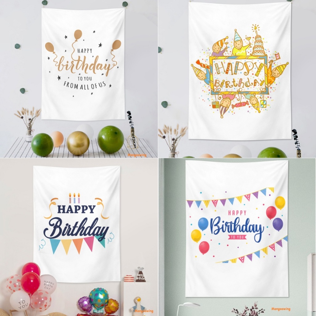 Happy Birthday Wall Hanging Tapestry Custom Birth Party Backdrop ...