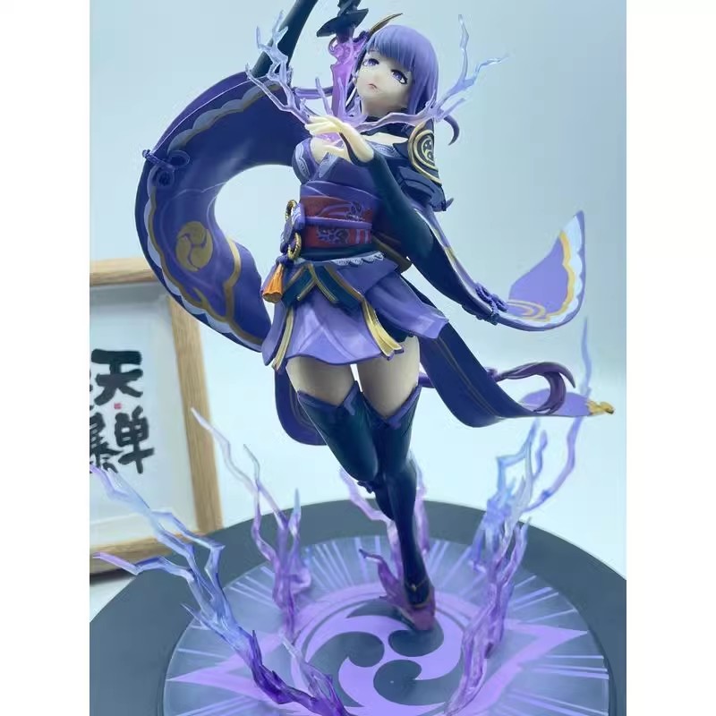 28cm Genshin Impact Raiden Shogun Beelzebul Gk Anime Figure Pvc Action ...