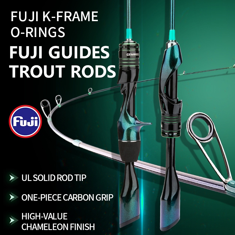 CEMREO Light Weight UL Fishing Rod 1.5m-1.8m Solid Tip Trout Rod Fuji ...