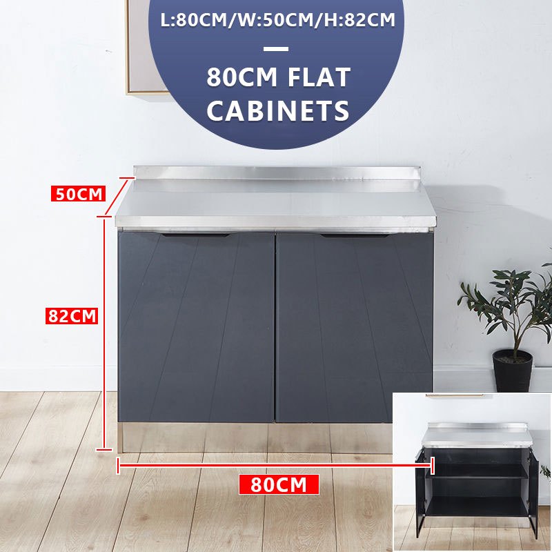 Ready Stock！Grey Industrial Kitchen Stainless Steel Sink Cabinet Table ...