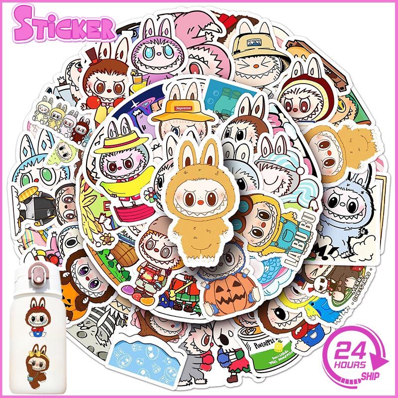 50pcs Labubu Cartoon Stickers Cool Cute Waterproof Vinyl Decal for ...