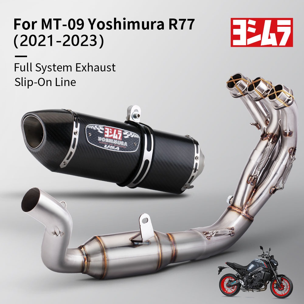 Yoshimura R77 Carbon Muffler For Yamaha MT09 V3 xsr900 FZ09 2021 2022 2023 Motorcycle Full ...