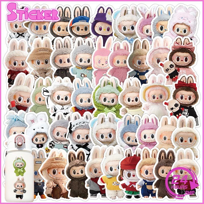 50pcs Waterproof Labubu Stickers Cute Vinyl Cartoon Decal for Laptop ...