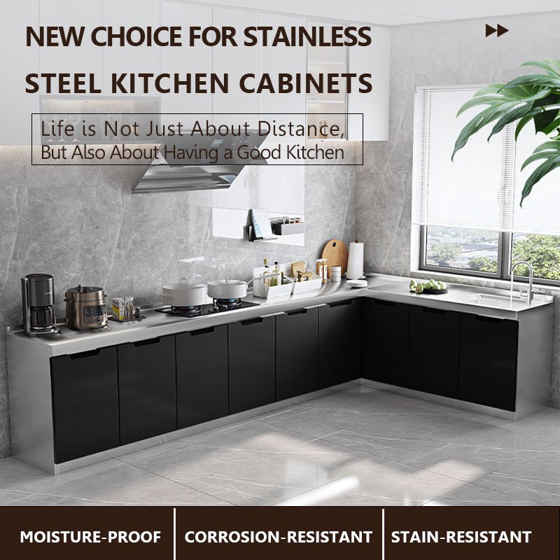 Ready Stock！Grey Industrial Kitchen Stainless Steel Sink Cabinet Table ...