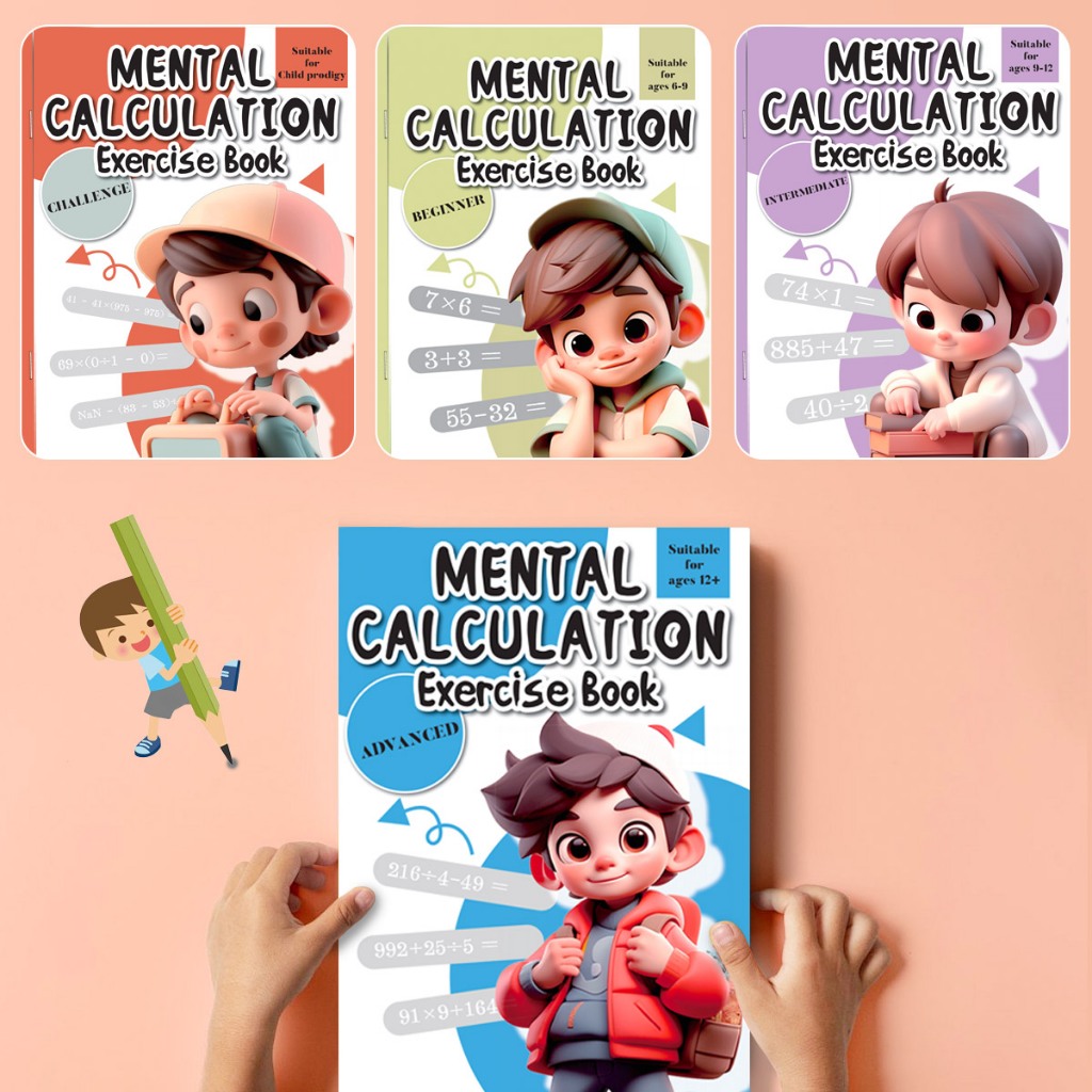 Math Calculation Workbook Addition Subtraction Multiplication and Division，Hundreds, Thousands ...