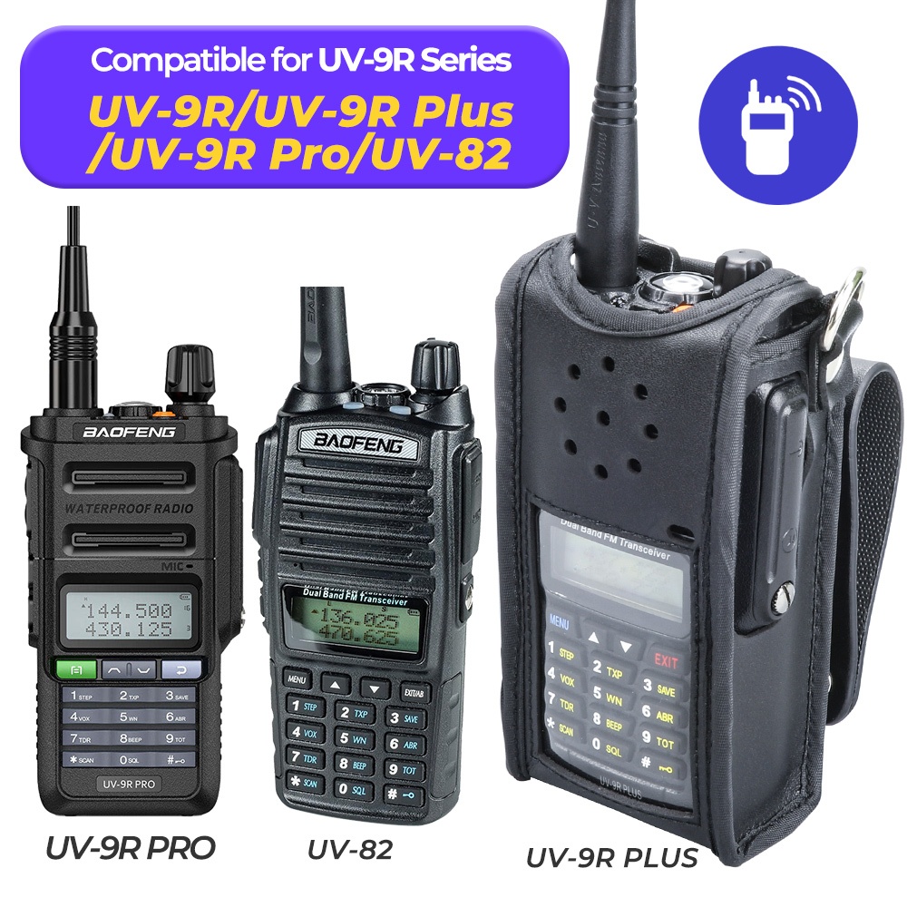 【PT-14】Vineyuan UV-9R Radio Walkie Talkie Leather Holster, Holder Leather Holster Case for UV-9R ...