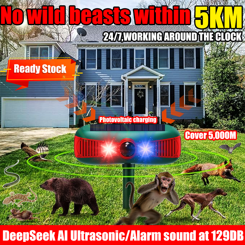Ultrasonic Animal Control Solar Powered PIR Sensor Pest Bird Repeller ...