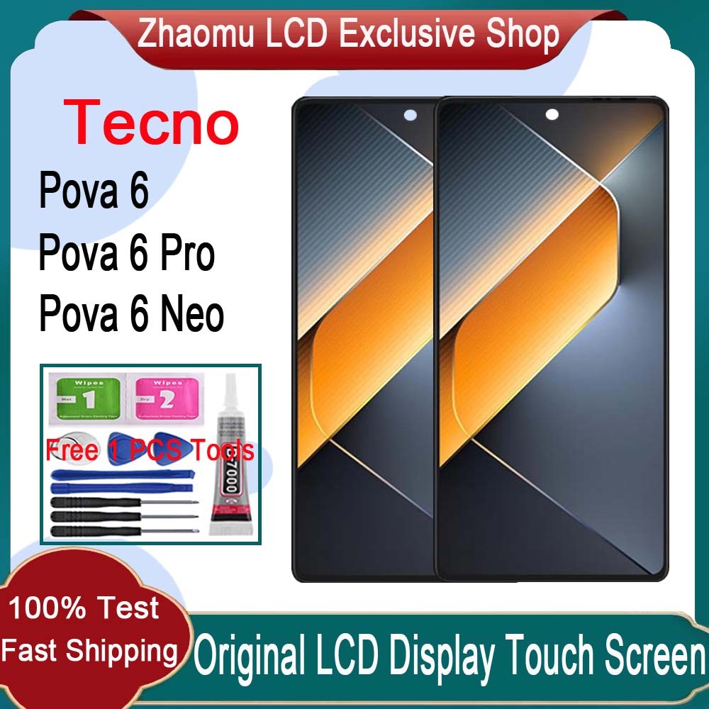 Original AMOLED Tecno Pova 6 Pova 6 Pro 5G Pova 6 Neo LCD Display Touch ...