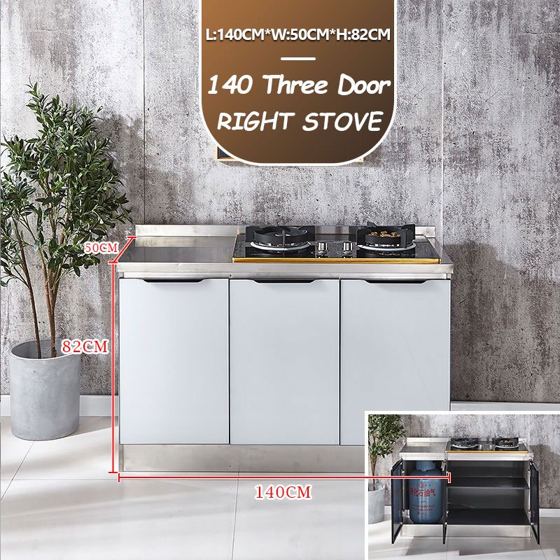 Ready Stock！Grey Industrial Kitchen Stainless Steel Sink Cabinet Table ...