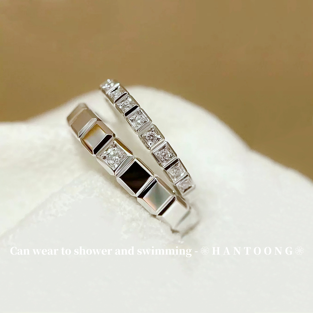 Titanium Ring for Woman Cubic Diamond Inlays Design Jewellery Cincin ...