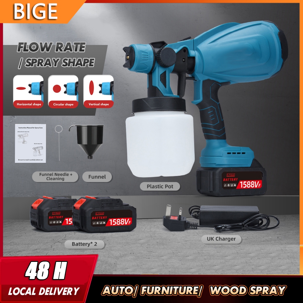 [48H Delivery] Cordless Paint Sprayer Mesin Pengecat Adjustable Shape ...