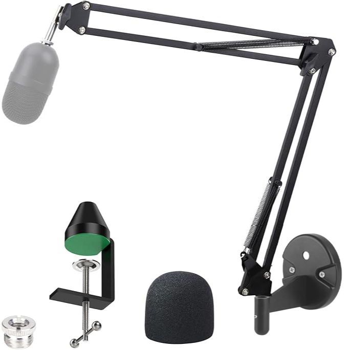 Razer Seiren Mini Boom Arm Mic Stand with Pop Filter, Mic Wall Mount ...