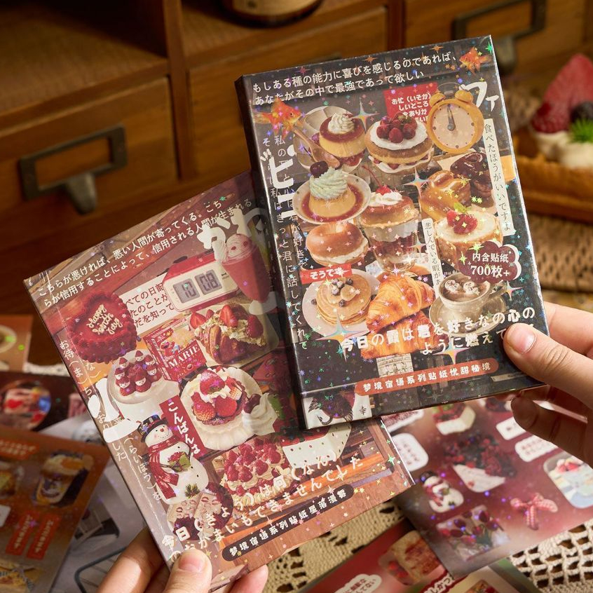Ohaya | Ancient Food Sticker Book Cut Film Sparkling Sticker Book Handbook Gumei Material ...
