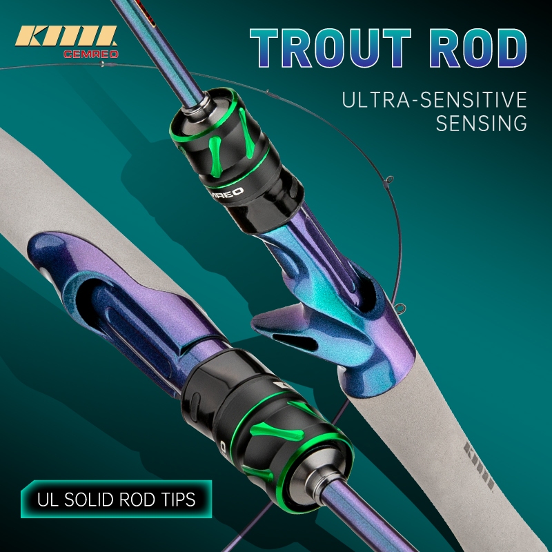 CEMREO Light Weight UL Fishing Rod 1.35m-1.8m Solid Tip Trout Rod One ...