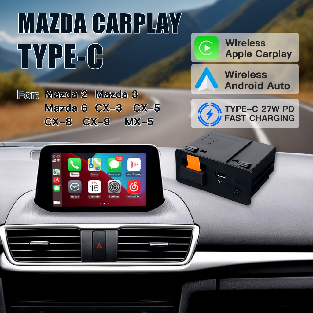 Wireless Apple Carplay Android Auto Box for Mazda 2 3 6 CX3 CX5 CX8 CX9 ...