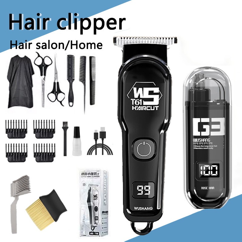 Professional LCD display electric hair cutter machine set cordless oil head sculpting trimmer ...