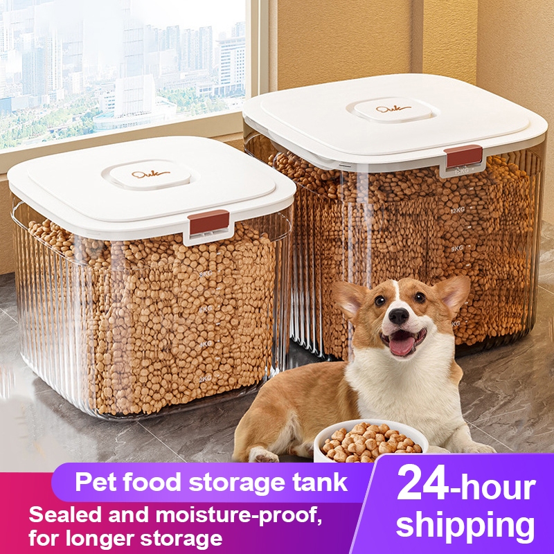 Moisture-Proof & Airtight Pet Food Container - Transparent Sealed ...
