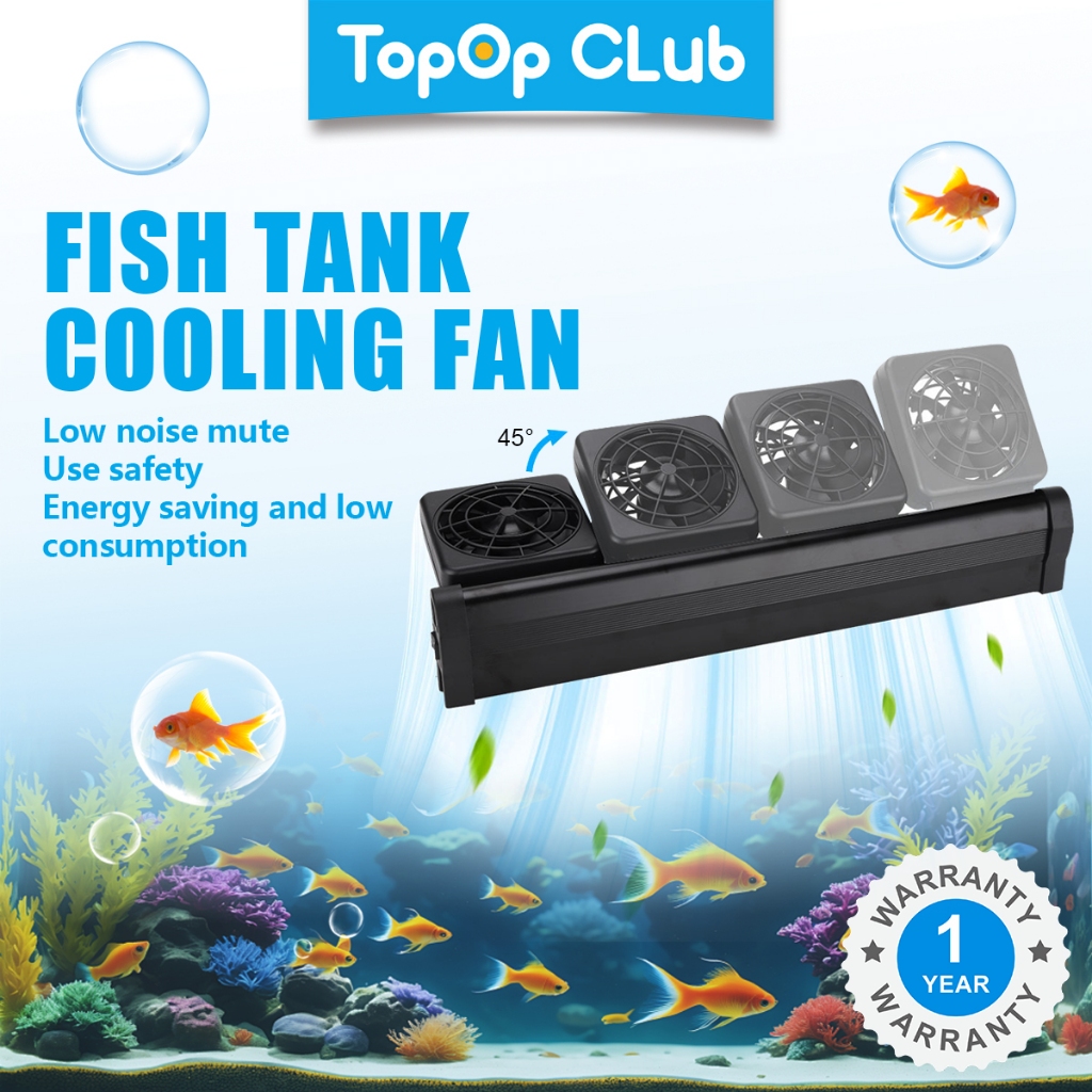 TOPOP Fish Tank Cooling Fan Aquarium Adjustable Wind Speed Grass Tank ...