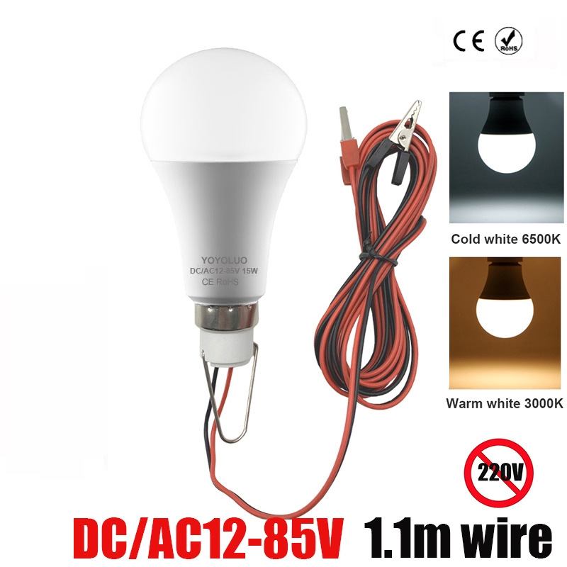 Low voltage LED Bulb AC DC 12V 24V 48V Lamps 6W 9W 12W 15W Bombilla For ...