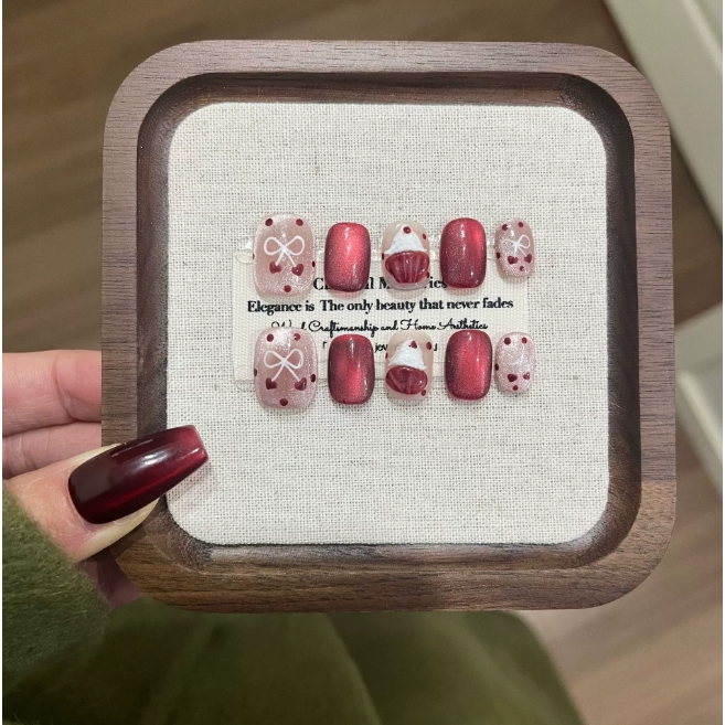 New Handmade Wearable Manicure Hand-Pinch Ice Cream Short Cute ...