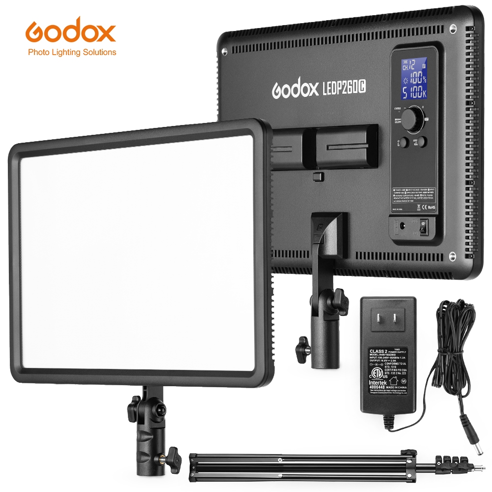 Godox LEDP260C Ultra-thin 30W 3300-5600k LED Video Light Panel Lamp for ...