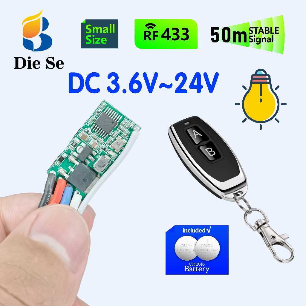 Mini DC Wireless Remote Control Switch for LED Lights, Electronic ...