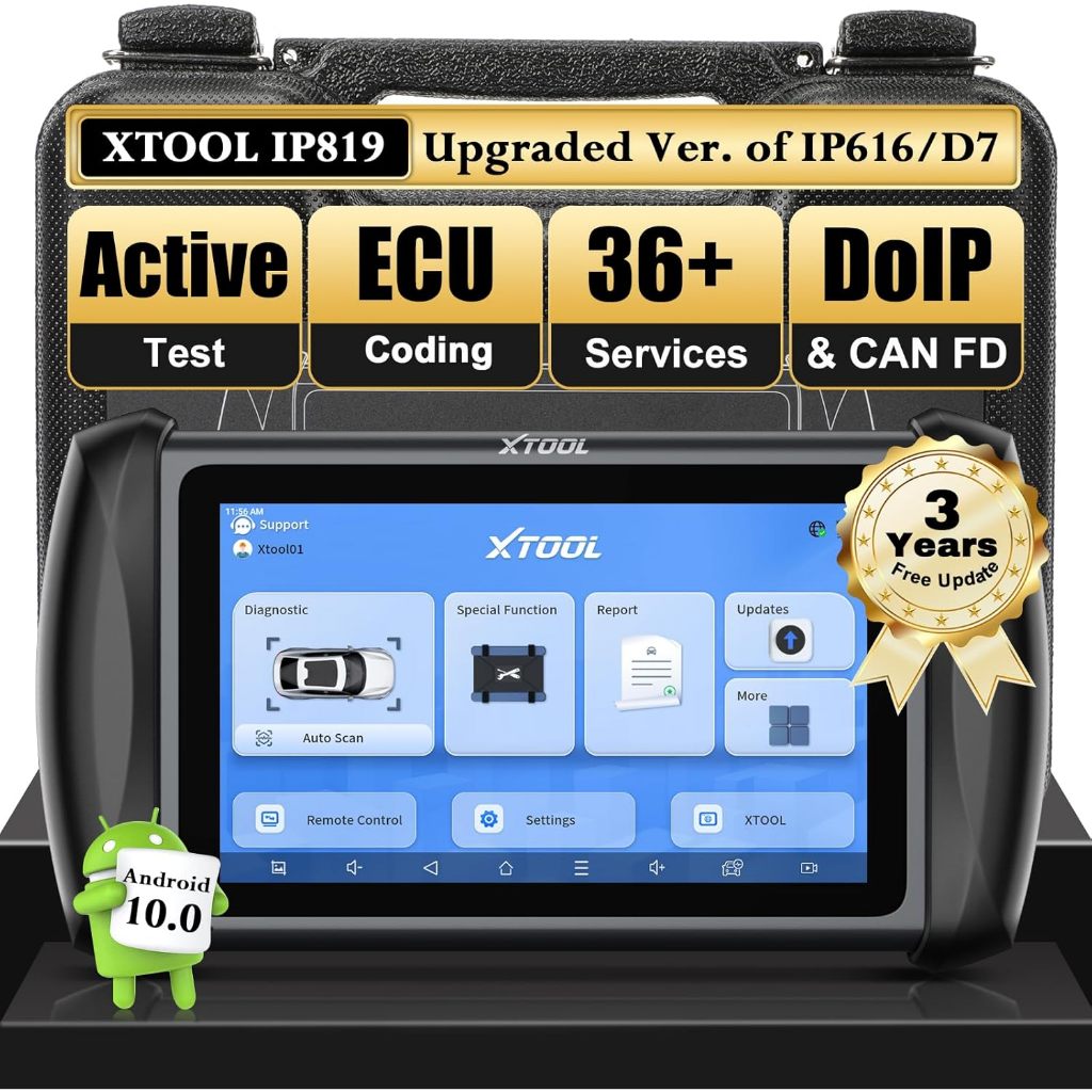 XTOOL IP819 Automotive OBD2 Scanner 12V Full system Diagnostic ECU Programming Key Programming ...