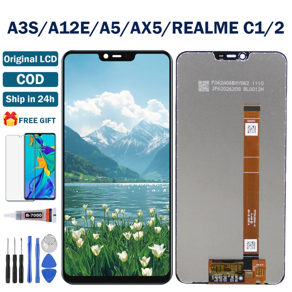 ORI LCD OPPO A3S / A12E / A5 / AX5 / REALME 2 / REALME C1 Touch screen digital converter ...