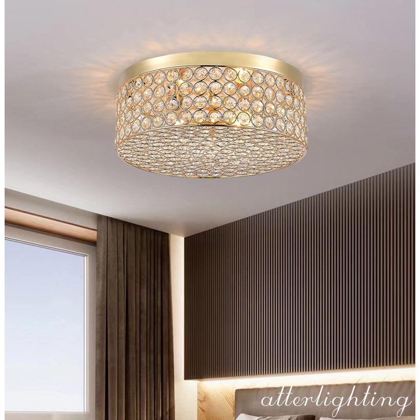 [Ready Stock] LED Crystal Ceiling Light Round Crystal Surface Light ...