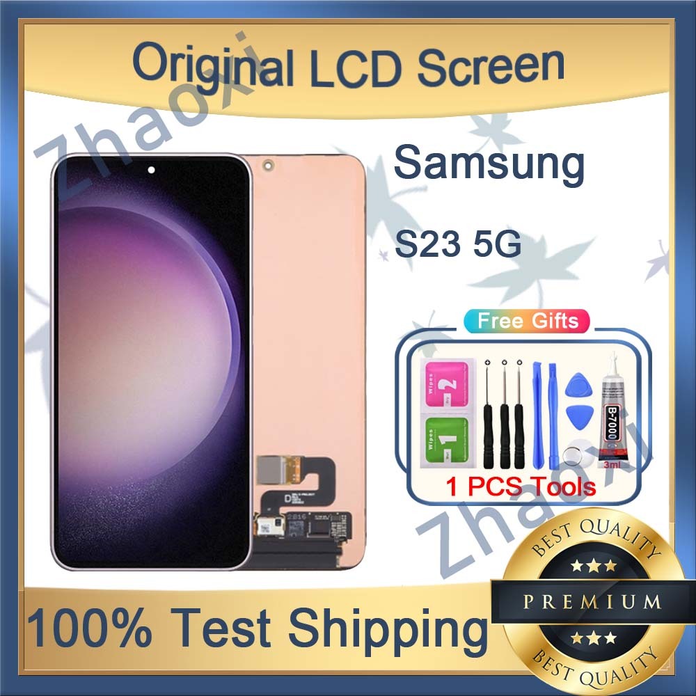 Original AMOLED Samsung Galaxy S23 5G LCD Screen With Frame Replacement ...