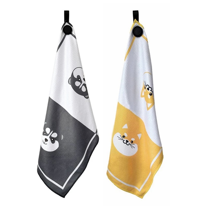 40 * 60cm Golf Towel Magnetic Microfiber Waffle Printed Style Wipe Ball ...