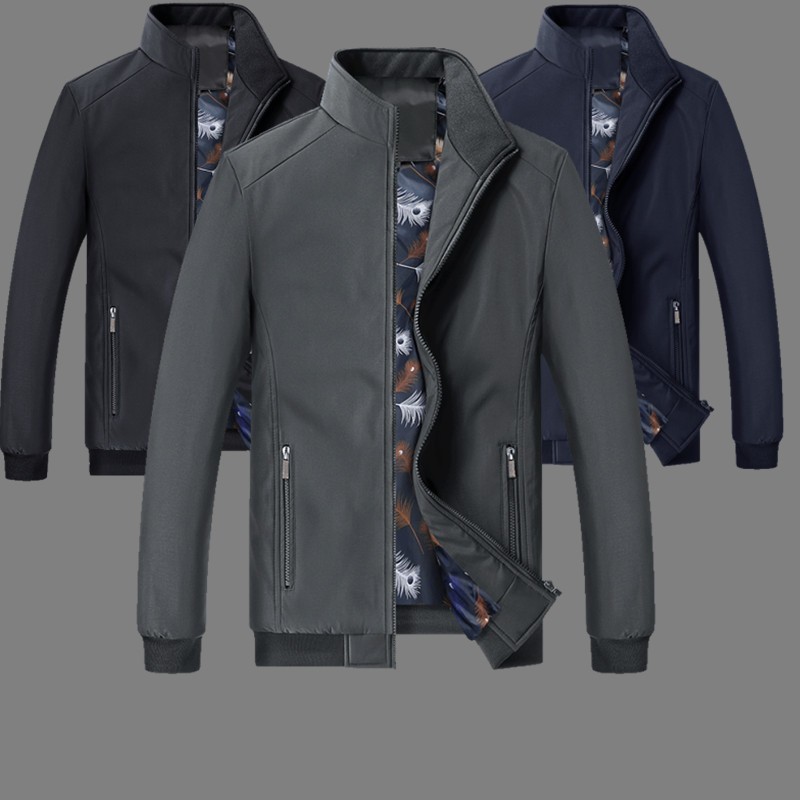 Executive Office Jacket Collar Zipper Windbreaker Waterproof Bomber ...