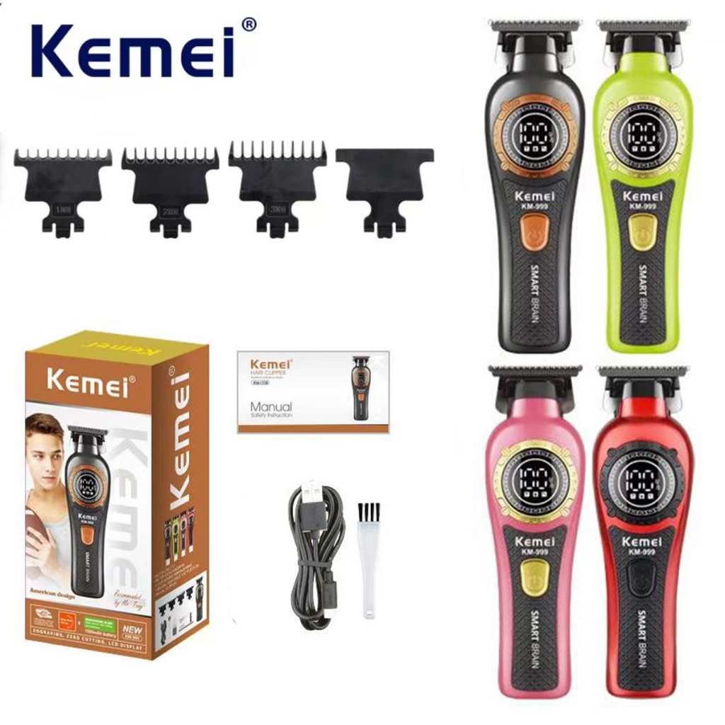 Kemei KM-999 Cordless Professional Hair Trimmer Men DLC T-Blade Zero ...