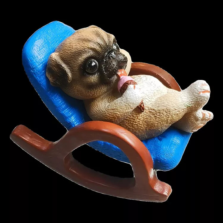 Cute Lounge Chair Pug Puppy Rocking Chair Toys Home Office Desk Decor ...