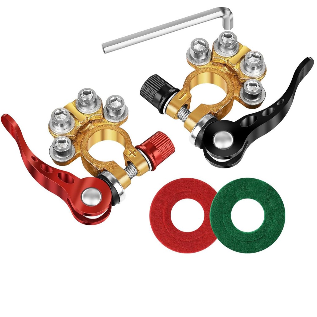 Battery terminal connectors 1 pair, 4 Way Quick Release Disconnect ...