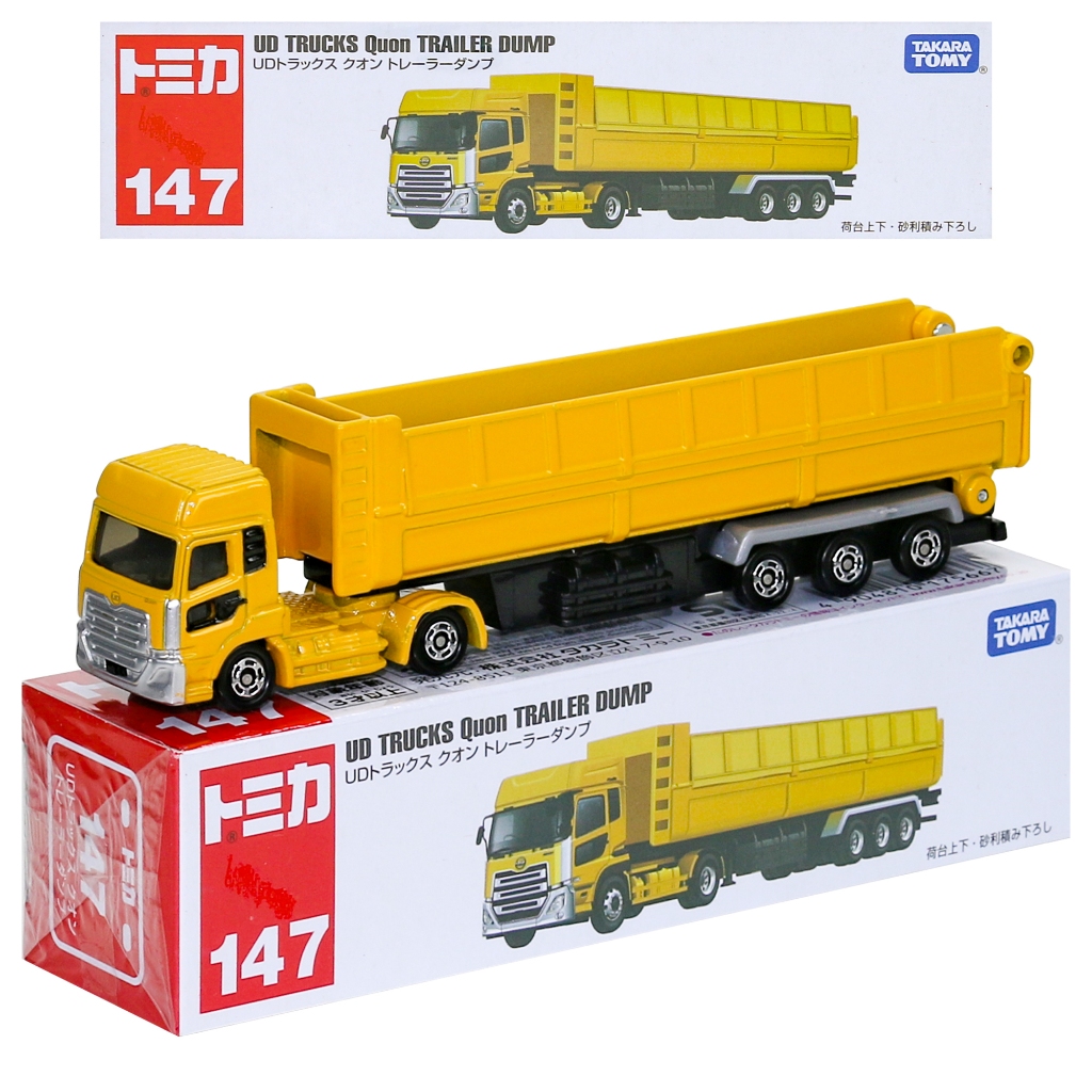 Long Tomica No.147 UD Truck Quon Trailer Dump 1:64 Metal Model Diecast Car Toys Kids Gift ...