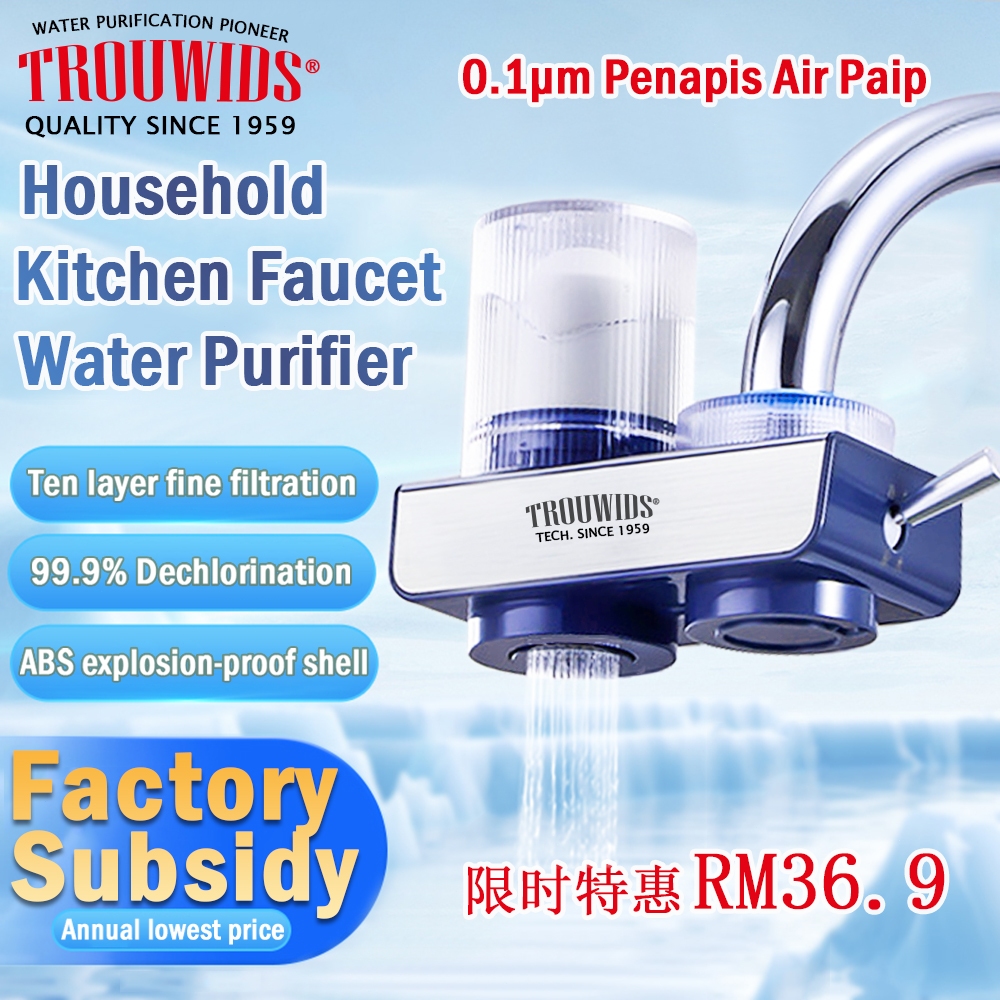 TROUWIDS Kitchen Ceramic Water Filter Faucet Water Purifier Penapis Air ...