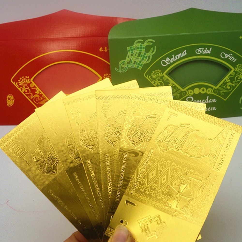2025 Ramadan Gold Notes Sets SELAMAT HARI RAYA AIDILFITRI Green RM Gold ...