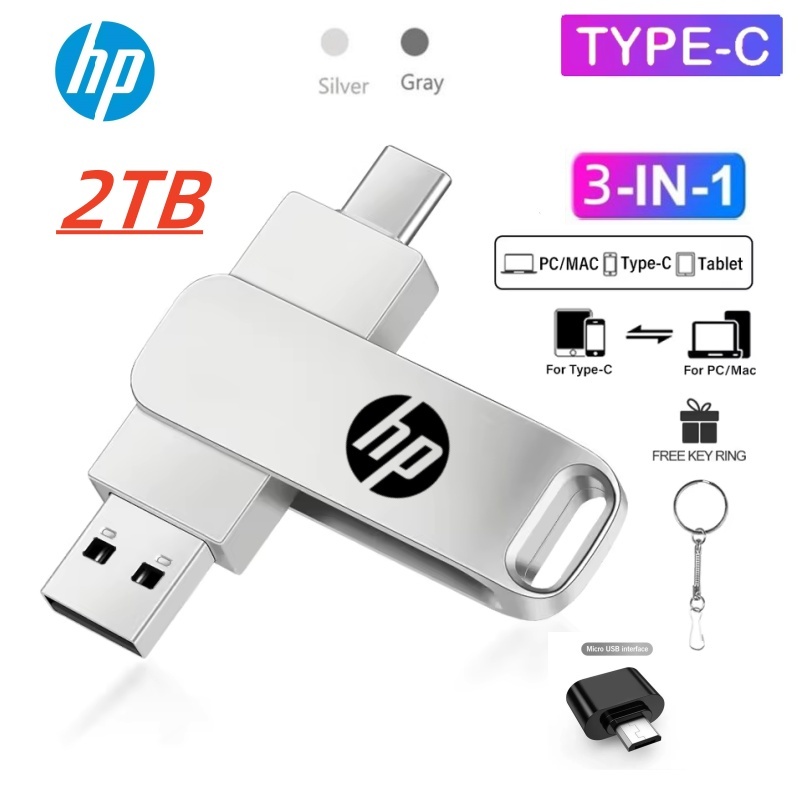 high speed 2TB OTG Metal Pendrive 1TB 512GB 256GB 128GB Flash Disk Type ...