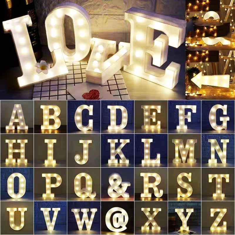 LED Alphabet Light Up Sign Decoration Letters A-Z Symbol& for Wedding ...