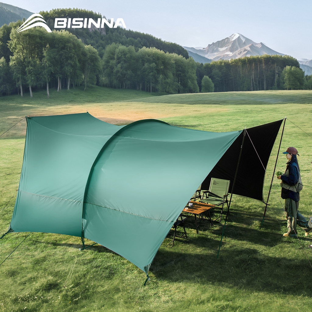BISINNA Outdoor Camping Folding Portable Tunnel Large Canopy Coated ...