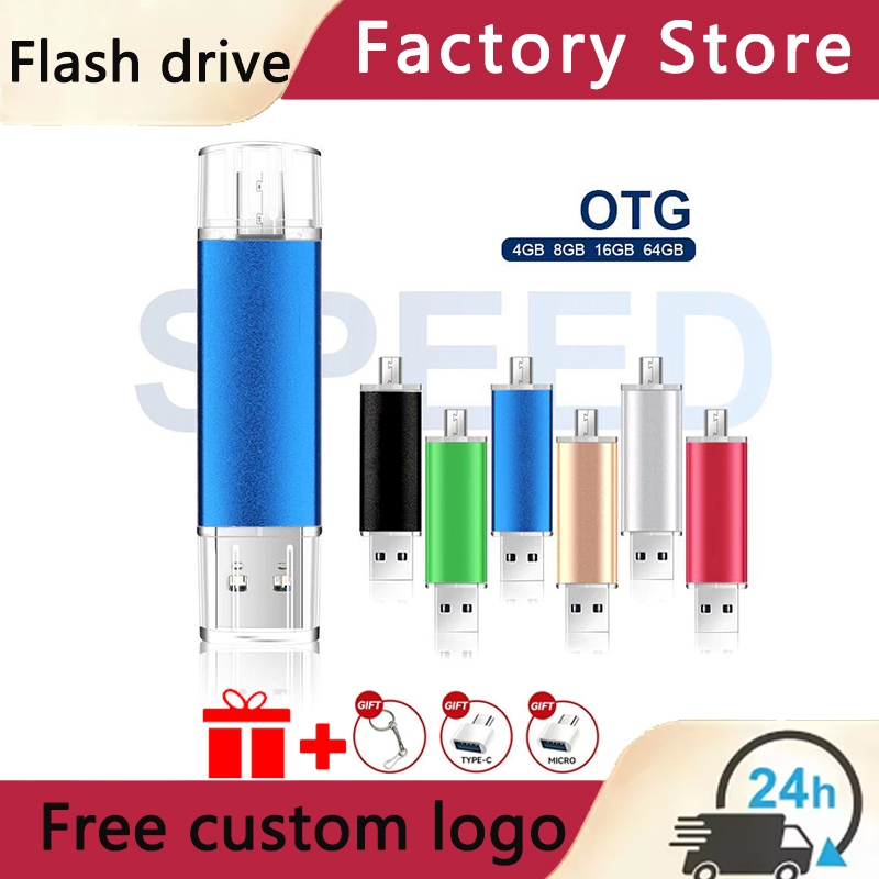 Customized Logo Metal Flash Drive 2TB, 1TB, 512GB, 256GB, 128GB OTG Two ...