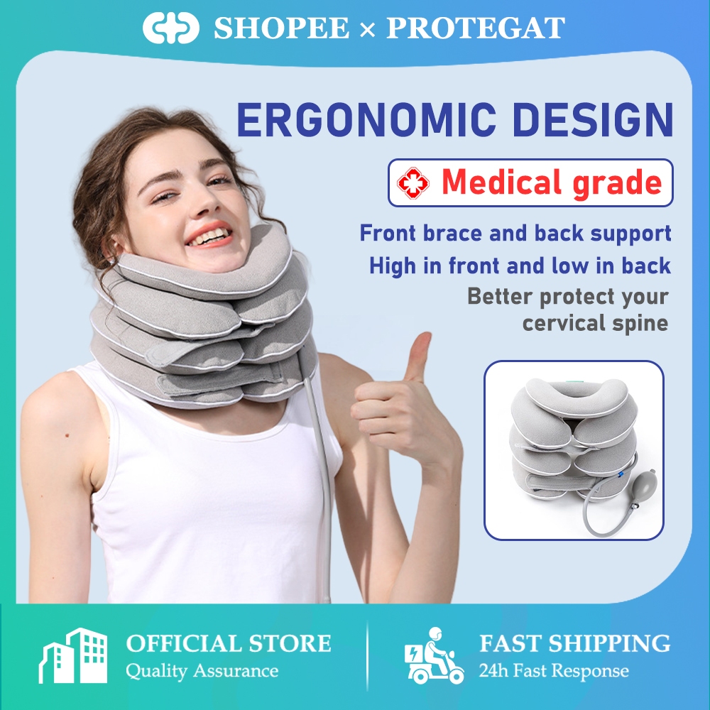 【Protegat】Neck stretcher with cervical collar, inflatable cervical ...