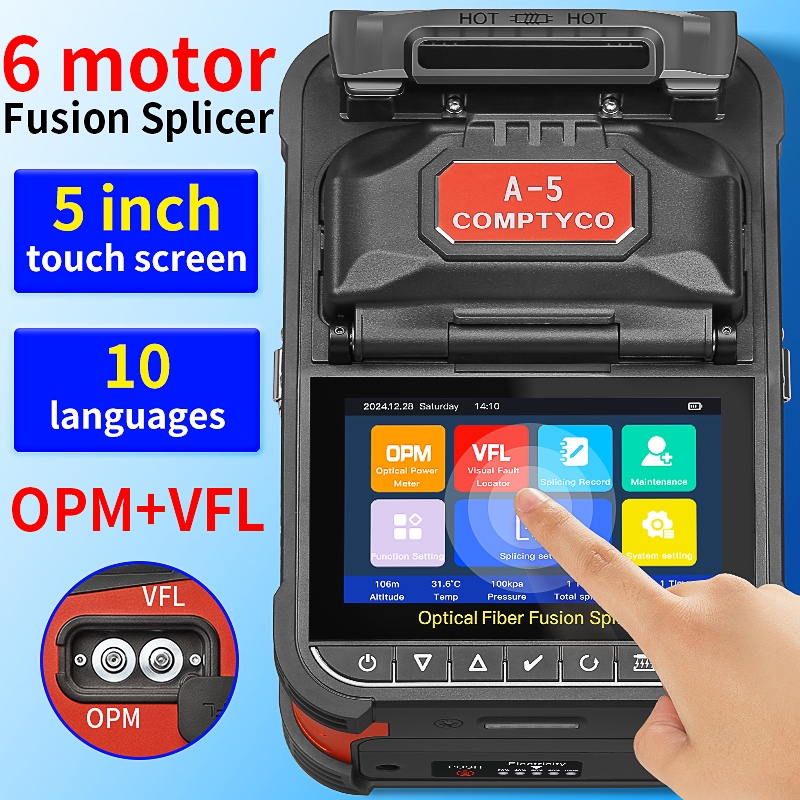 COMPTYCO A-5 Red Fusion Splicer High Precision 6 Motors Rapid welding ...