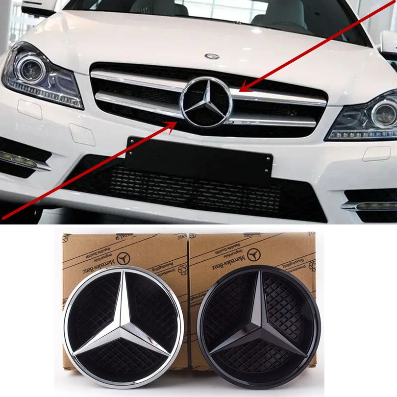 3D Car Grill Emblem Star Badge Front Grill Logo For Mercedes Benz W204 ...