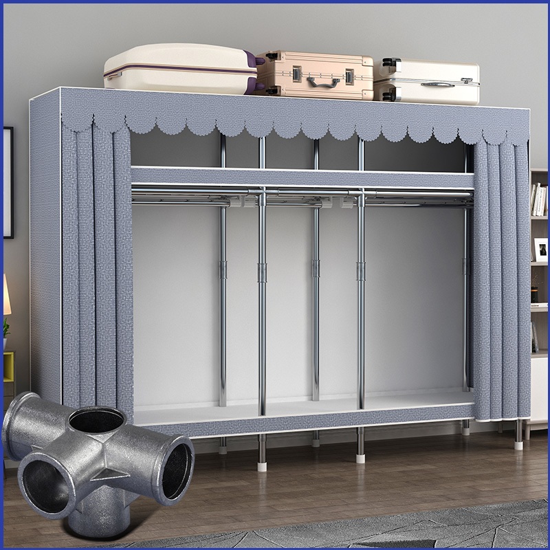 Lego Cloth Wardrobe Household Simple Wardrobe 20 Tube Bold Full Steel ...