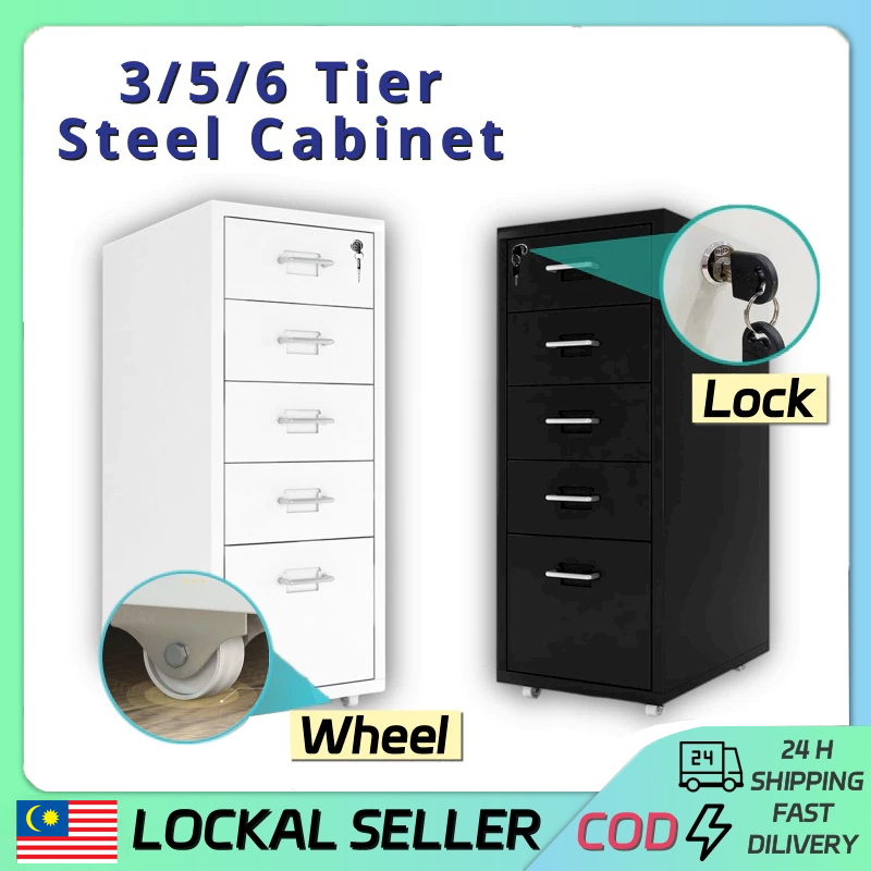 3/5/6l Metal Drawer Cabinet steel Drawer Unit Moveable Office Cabinet ...