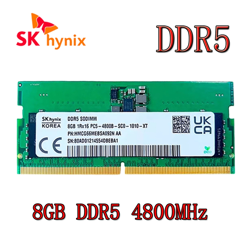 SK Hynix DDR5 RAM 8GB DDR5 4800MHz PC5-38400S 1.1V Notebook Laptop Memory SODIMM RAM CL40 ...
