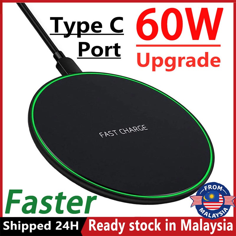 [Local Shipment] 60W Wireless Charger Fast Charging Pad Quick Charge QC ...